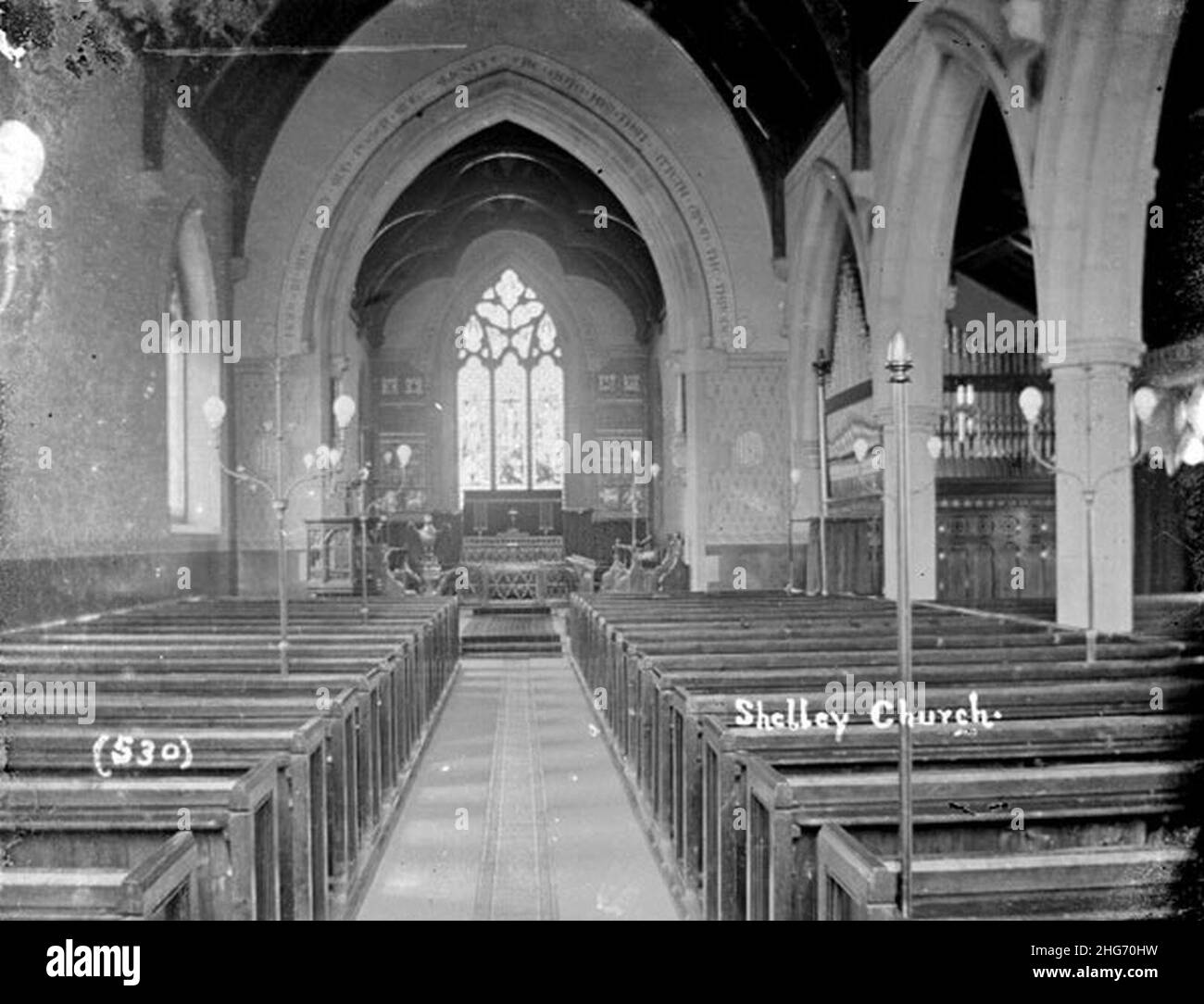 Shelley Church interior-1910 003 Stock Photo - Alamy