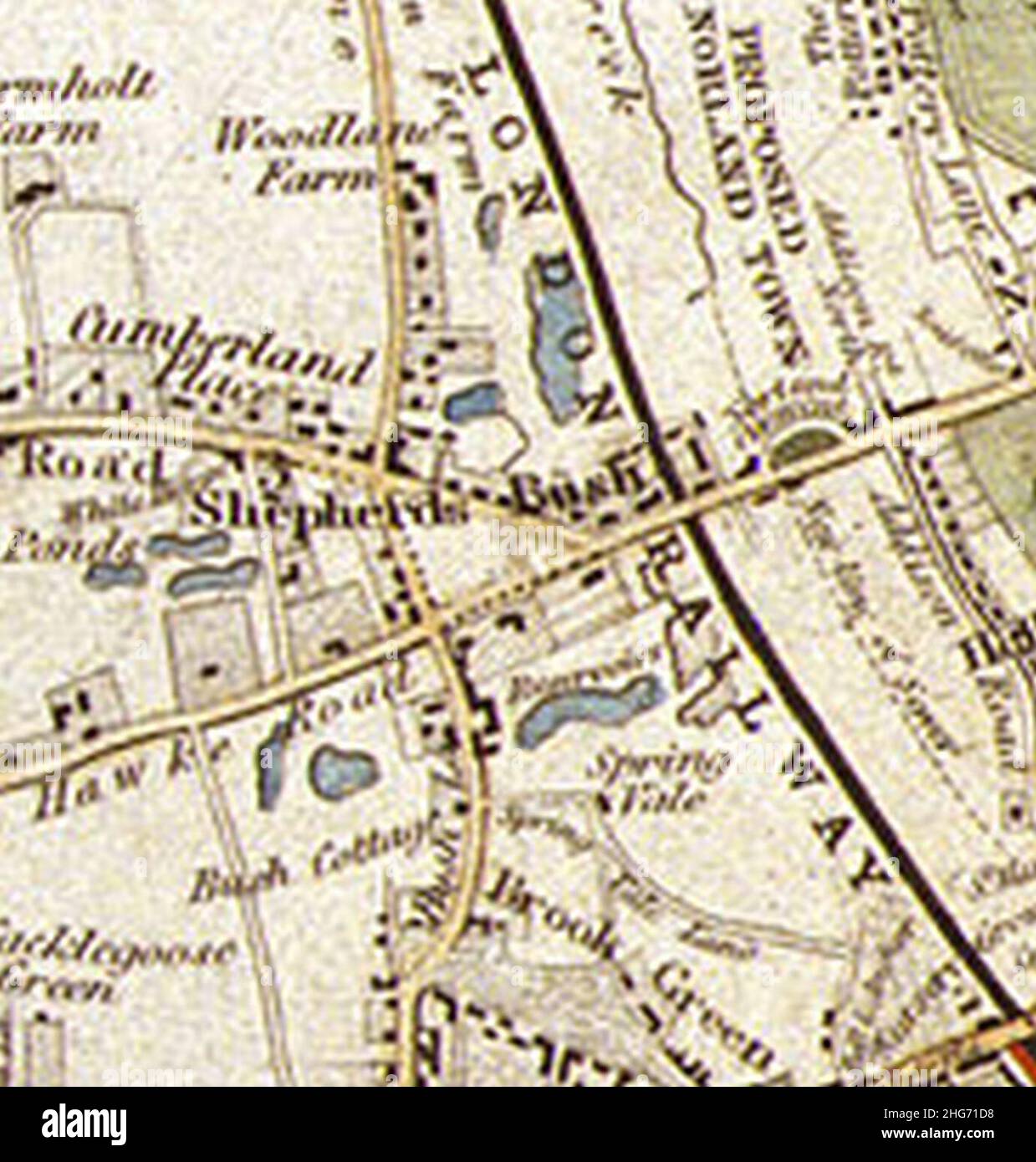 ShepherdsBush Davies map 1841 Stock Photo - Alamy