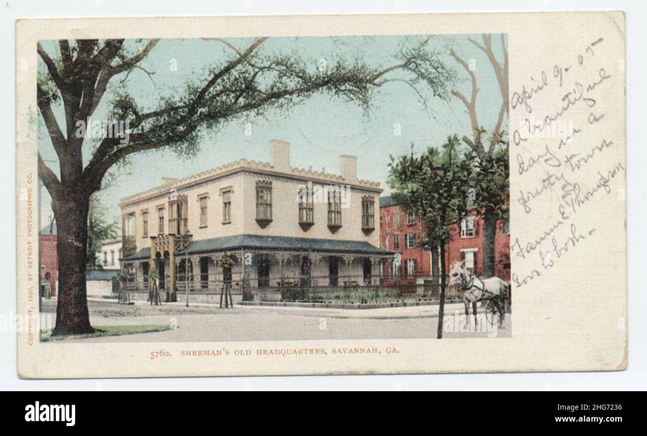 Sherman's Old Headquarters, Savannah, GA Stock Photo - Alamy