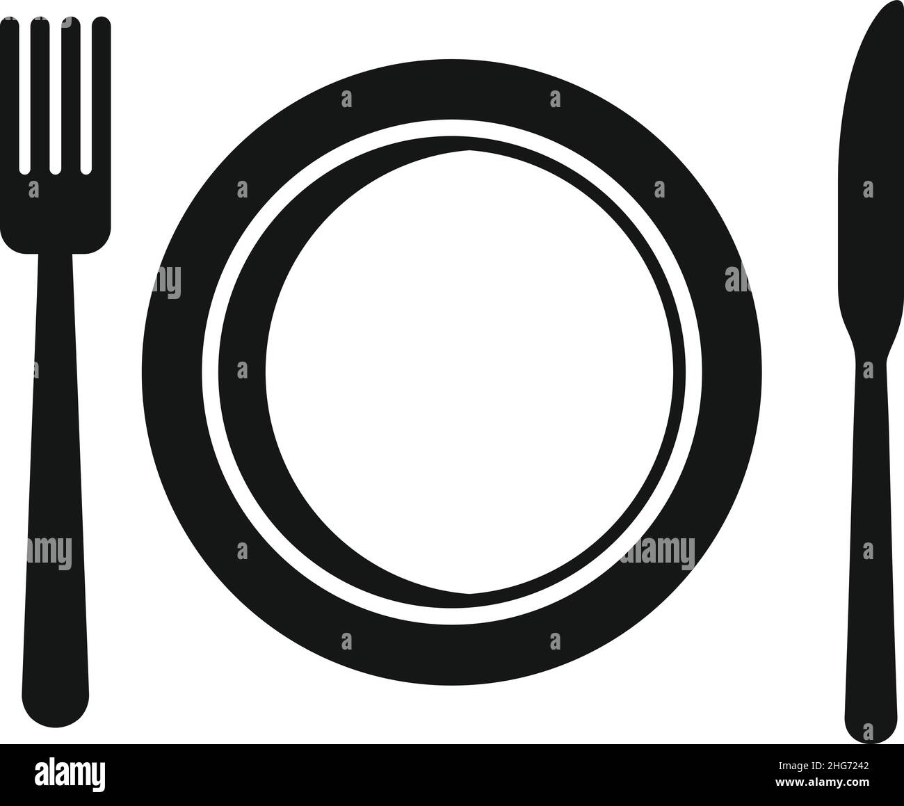 Plate restaurant icon simple vector. Food dinner. Menu eat Stock Vector ...