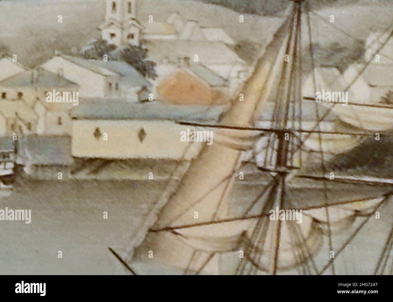 Shetucket River bridge on 1849 lithograph Stock Photo - Alamy