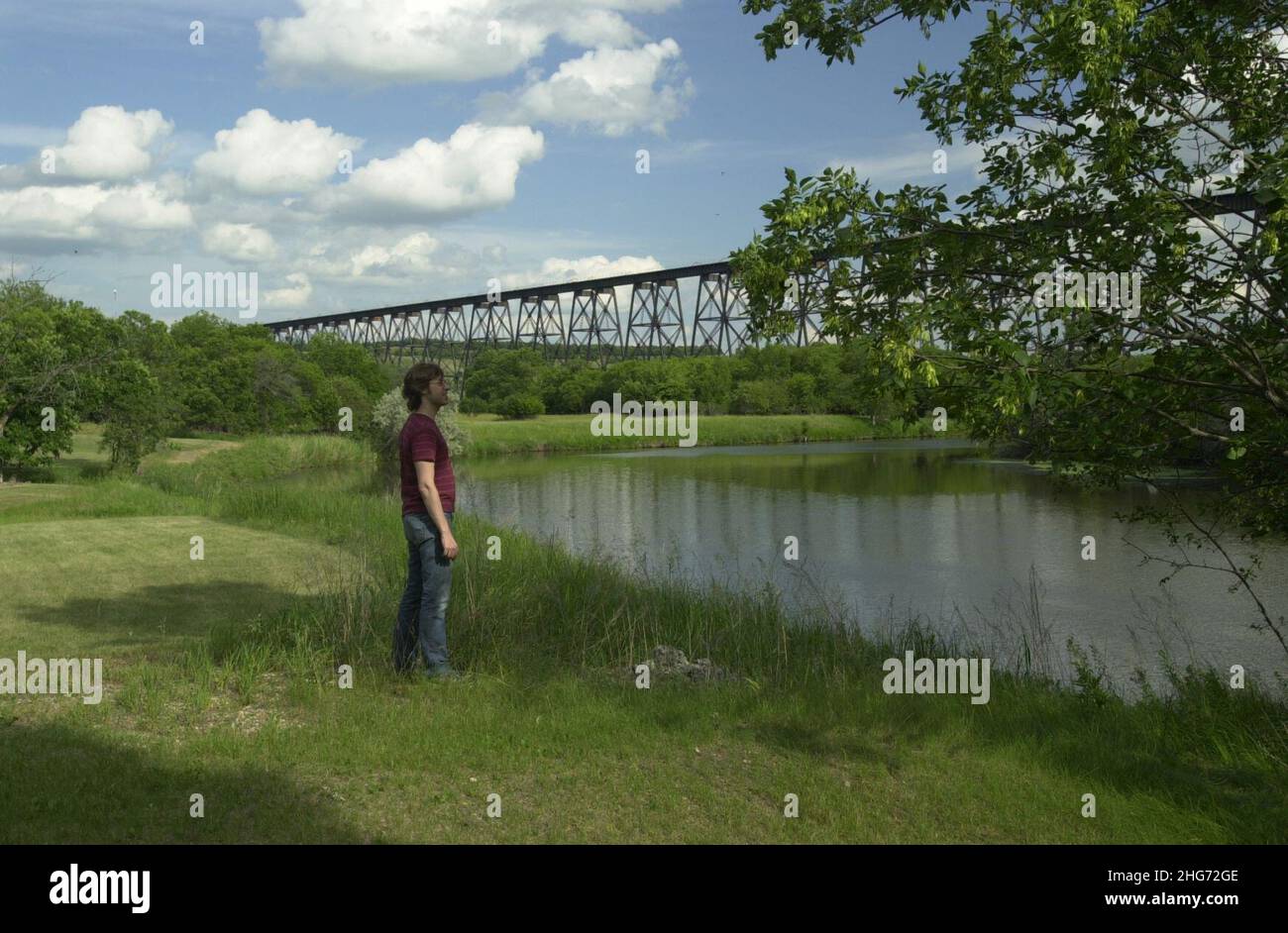 Sheyenne River Valley Scenic Byway - Admiring the Highline Bridge Stock ...