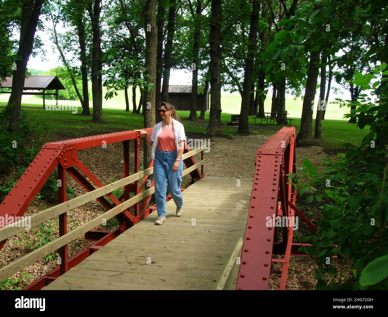 Sheyenne River Valley Scenic Byway - Crossing a Footbridge at Little ...