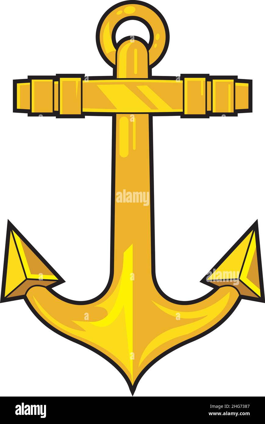 Gold anchor Vintage illustration Stock Vector Image & Art - Alamy