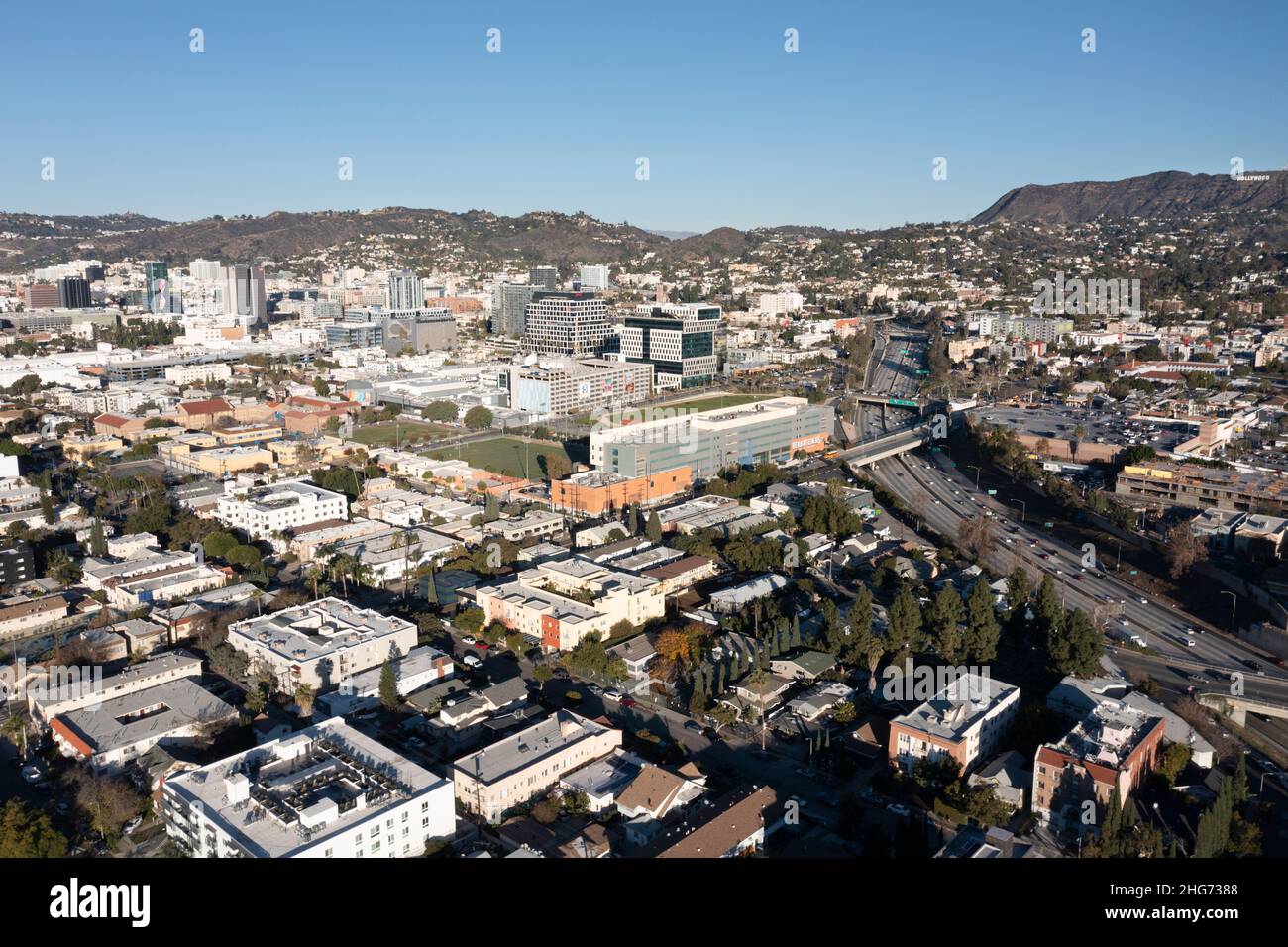 Aerial view of downtown Hollywood California Stock Photo - Alamy