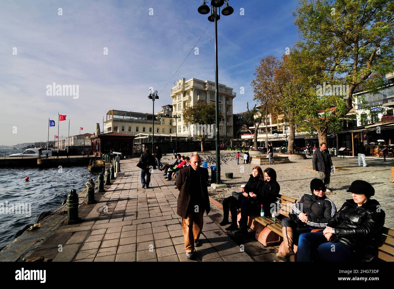 The waterfront in Ortaköy Square in Beşiktaş, Istanbul, Turkey Stock ...