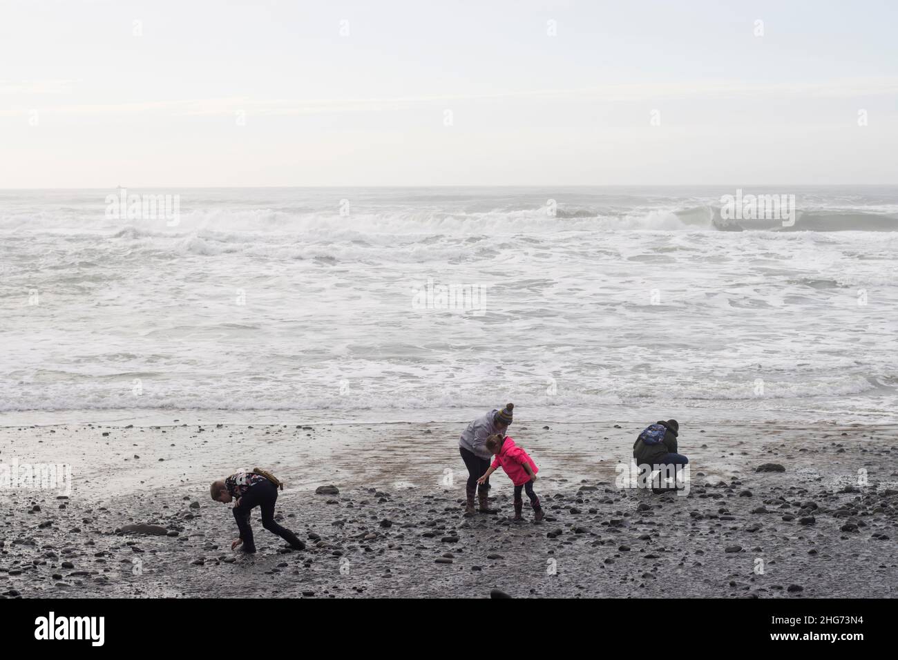 Visitors to the north Oregon Coast went rockhounding on the Short Beach ...