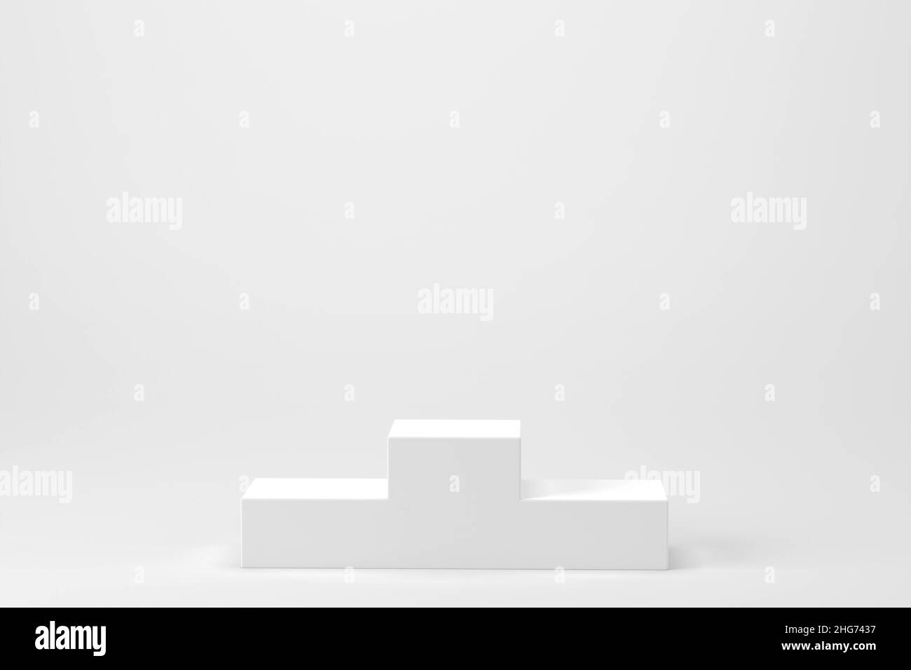 White podium winner 123 stage with blank white backdrop ,3d rendering ...