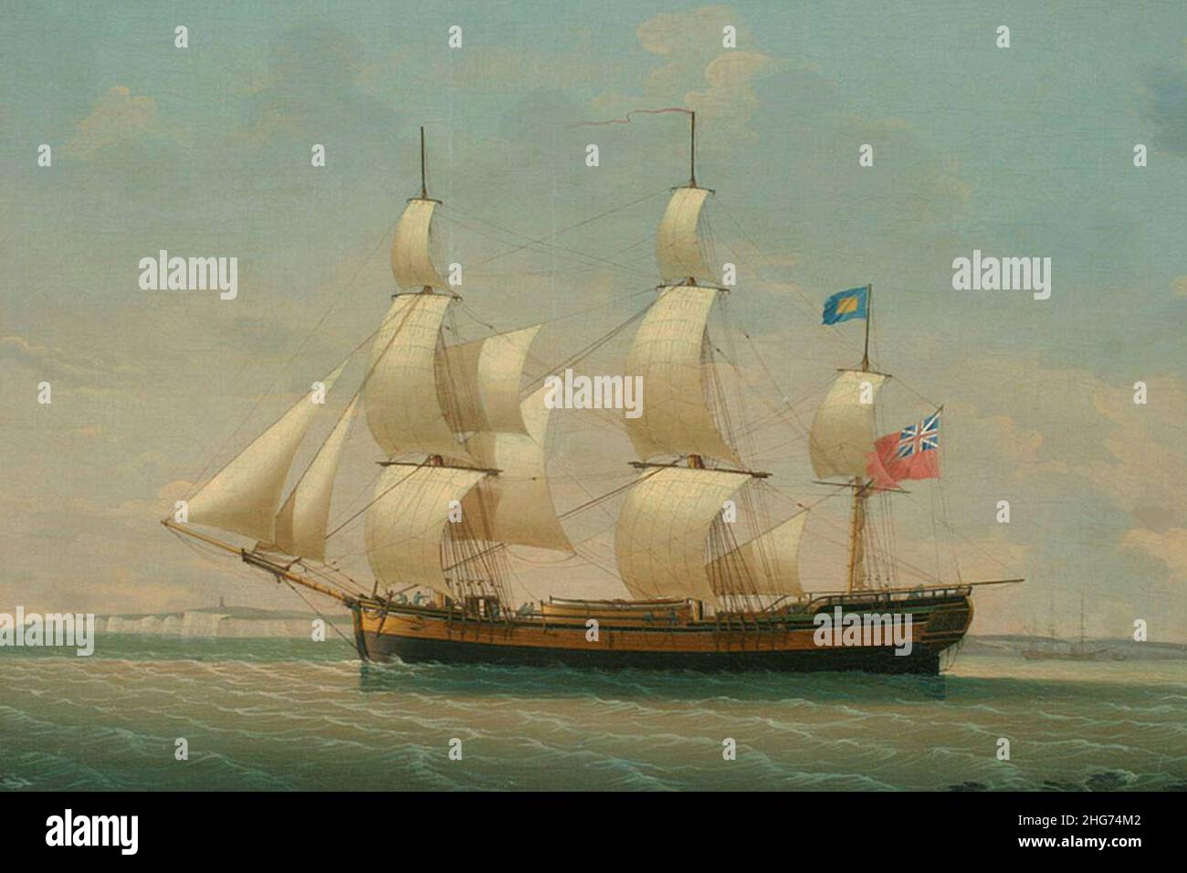 Ship Estridge Off Dover (cropped), by Robert Salmon Stock Photo - Alamy