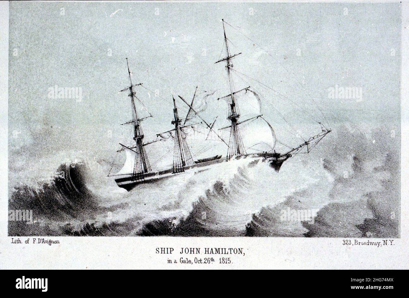 Ship John Hamilton in a Gale, Oct 26th 1815 Stock Photo - Alamy