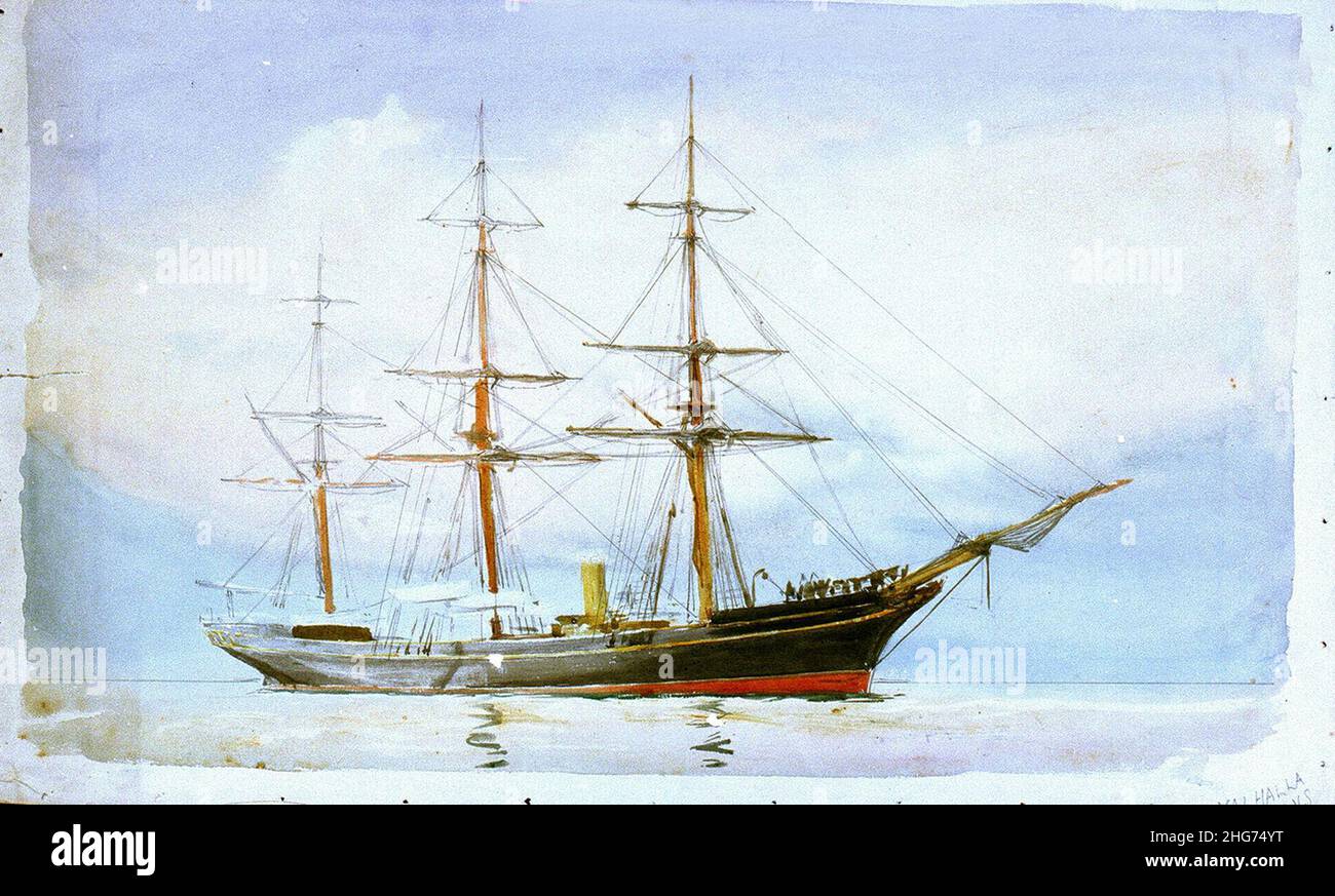 Ship rigged steam yacht Valhalla NMM PW1193 Stock Photo - Alamy