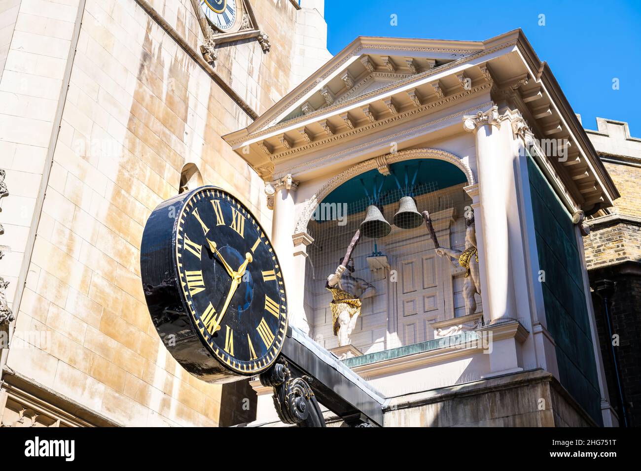 London, UK St Dunstan-in-the-West church in center of downtown district ...