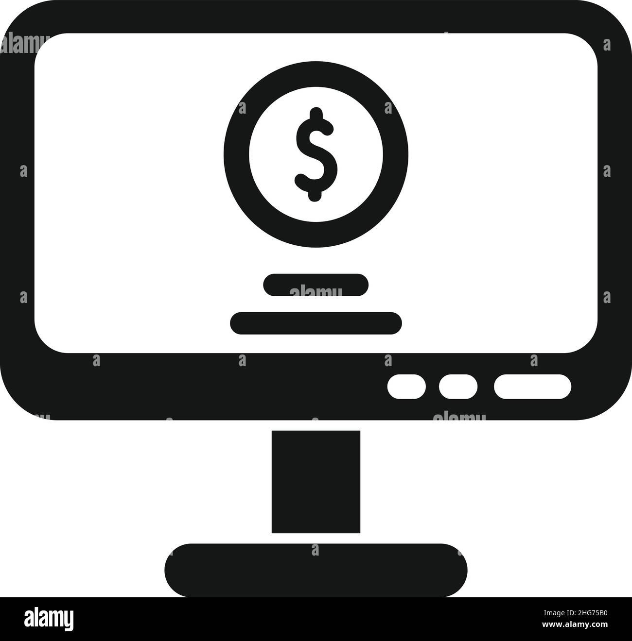 Finance monitor icon simple vector. Payment service. Digital money ...