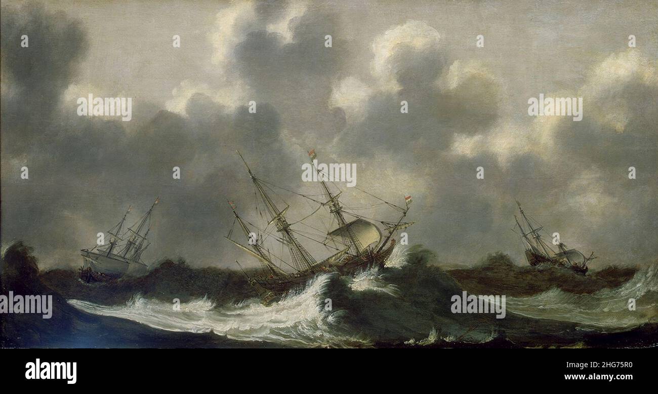 Ships in a gale Stock Photo - Alamy