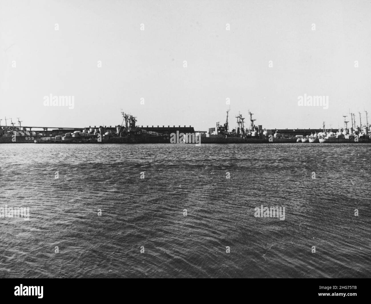 Ships laid up at the Philadelphia Naval Shipyard, circa in March 1974 ...