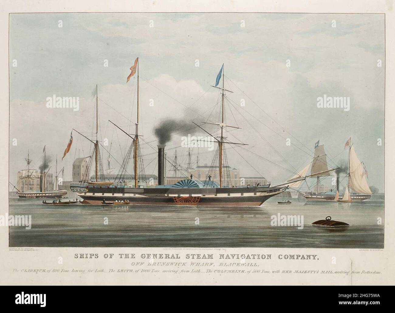 Ships of the General Steam Navigation Company, off Brunswick Wharf ...