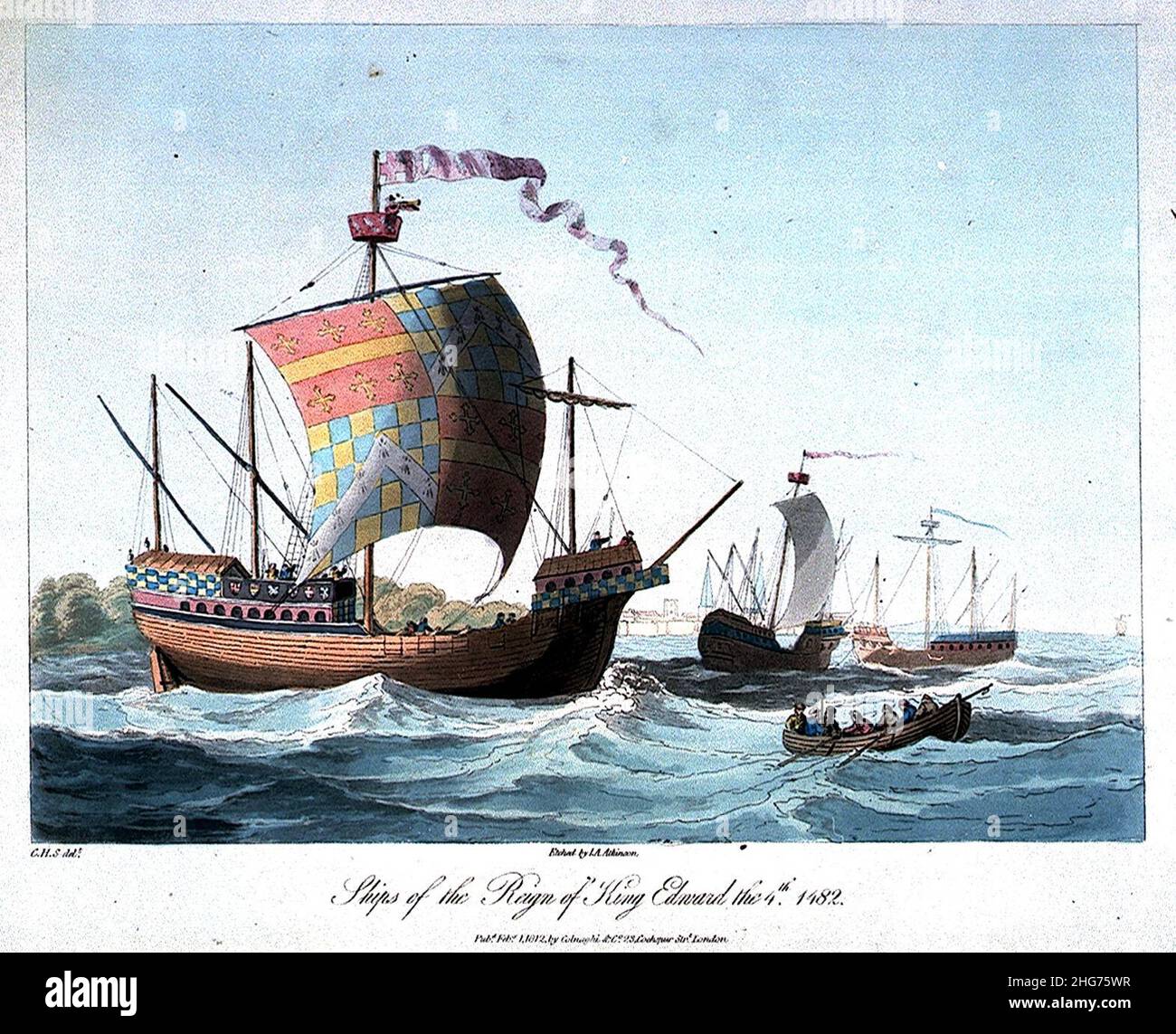 Ships of the Reign of King Edward the 4th, 1482 Stock Photo - Alamy