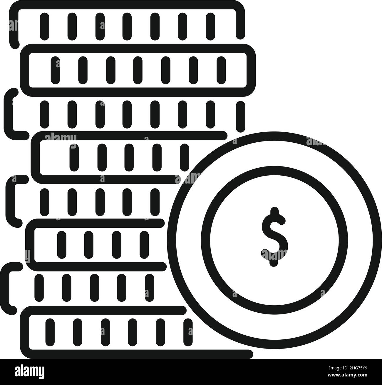 Coin stack icon outline vector. Finance payment. People service Stock ...