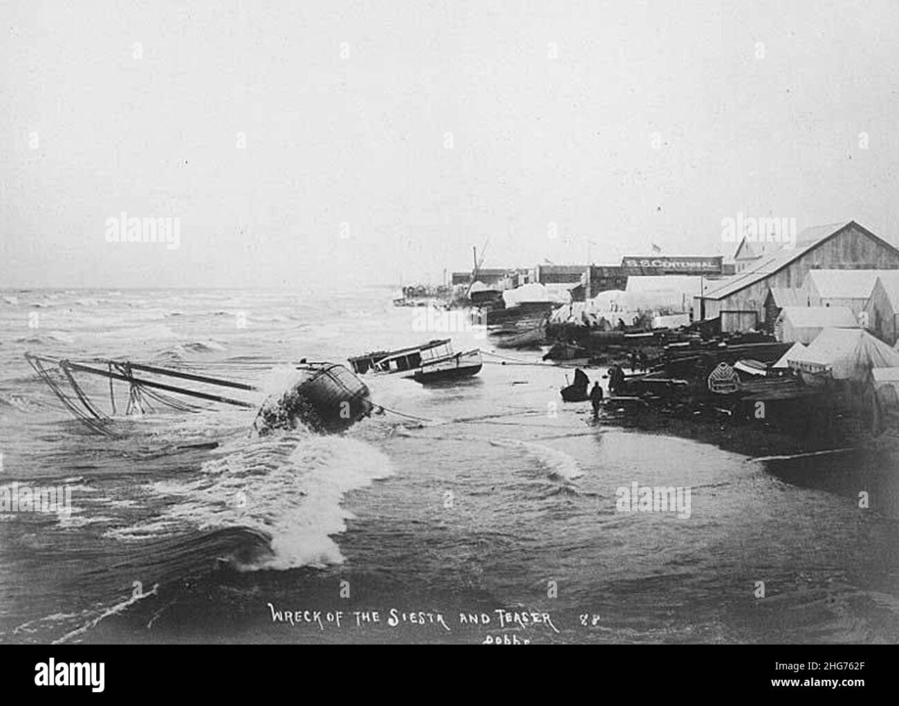 Shipwrecks of the SIESTA and TEASER on the beach, Nome, Alaska, August ...