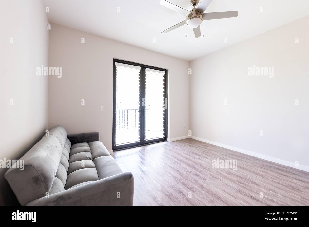 Empty living room interior with couch sofa furniture in new modern ...