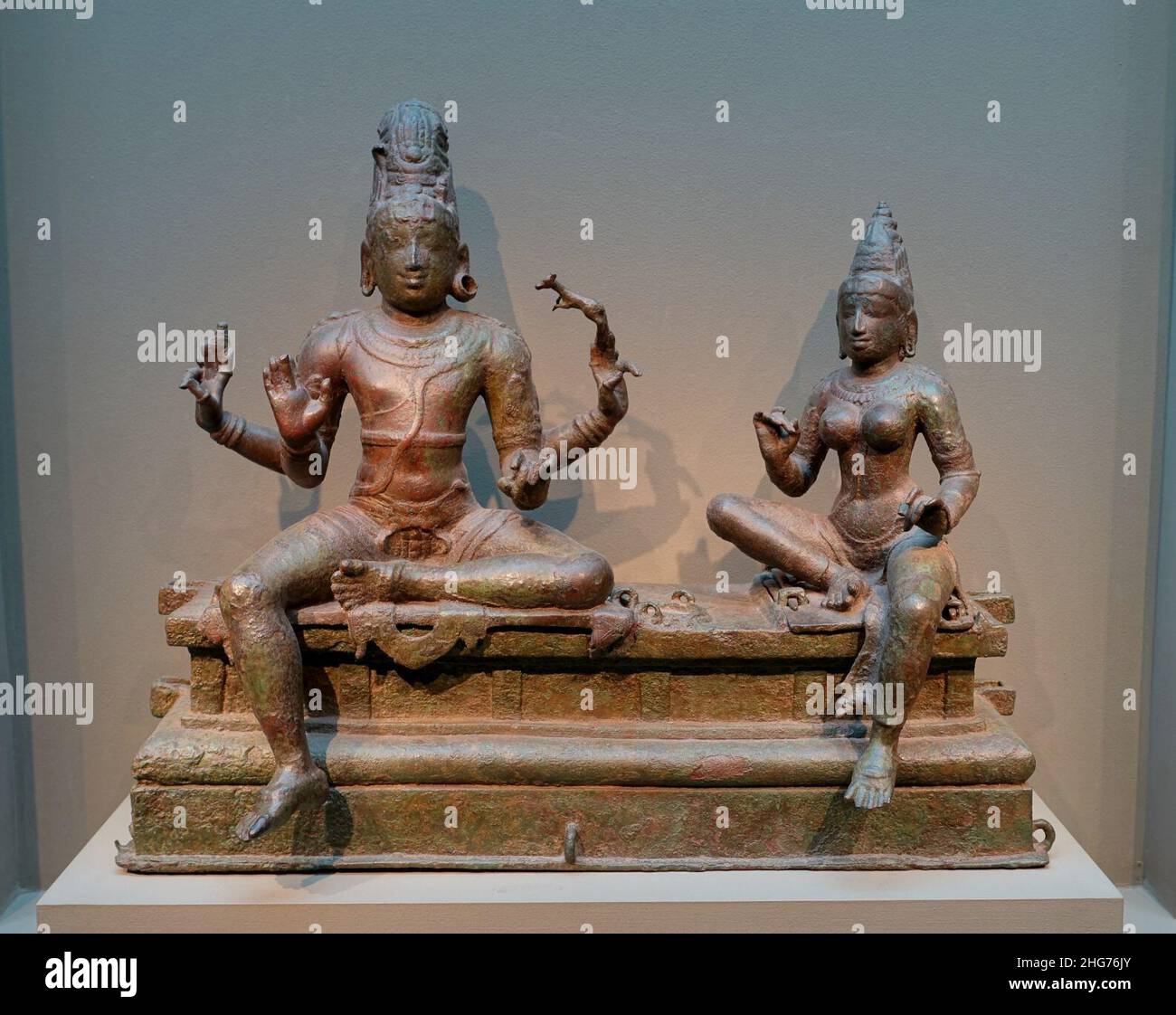 Shiva and Uma (Somaskanda), India, Tamil Nadue, 1100s AD, bronze Stock ...