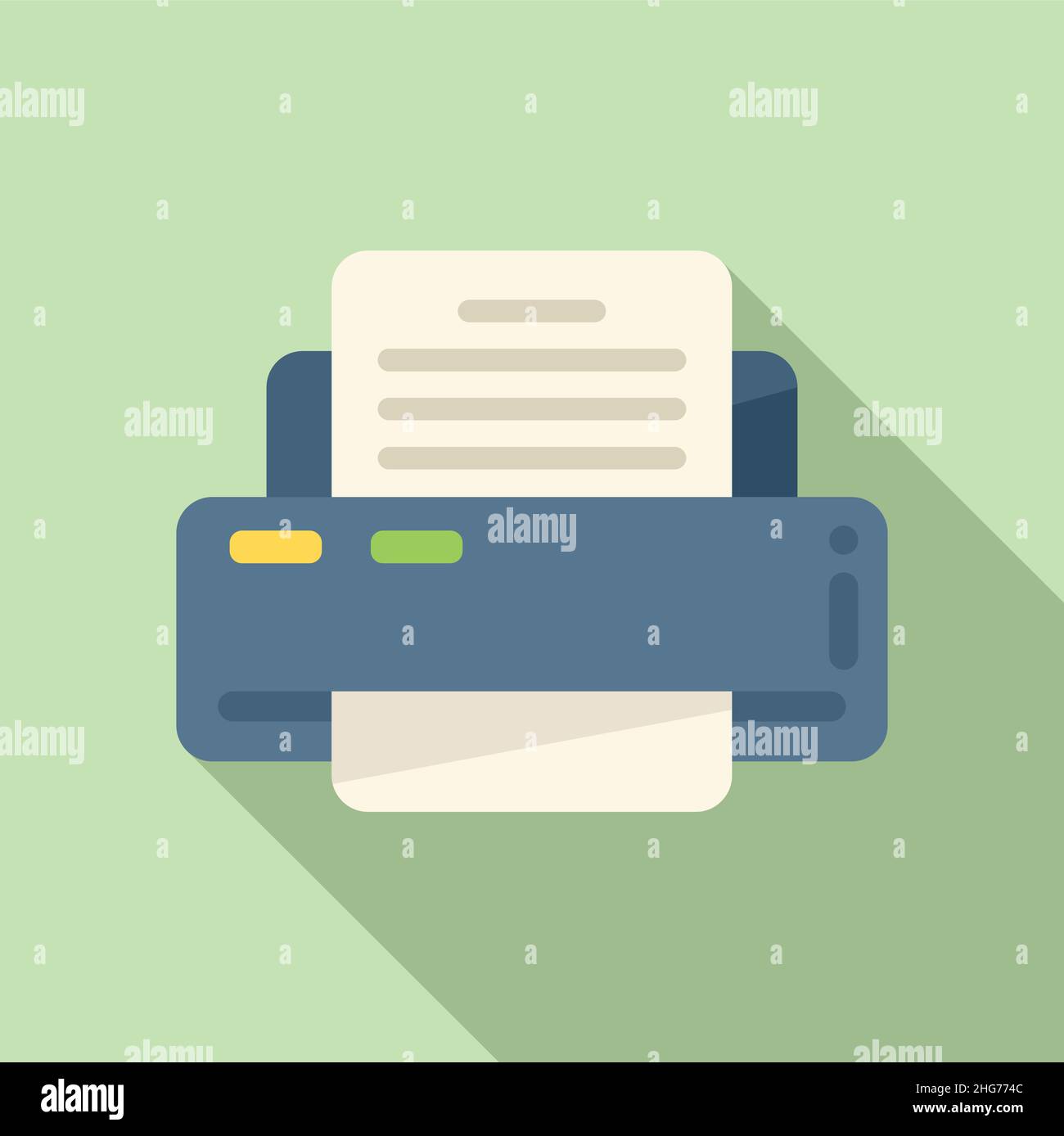 Printer report icon flat vector. Business document. Paper chart Stock ...