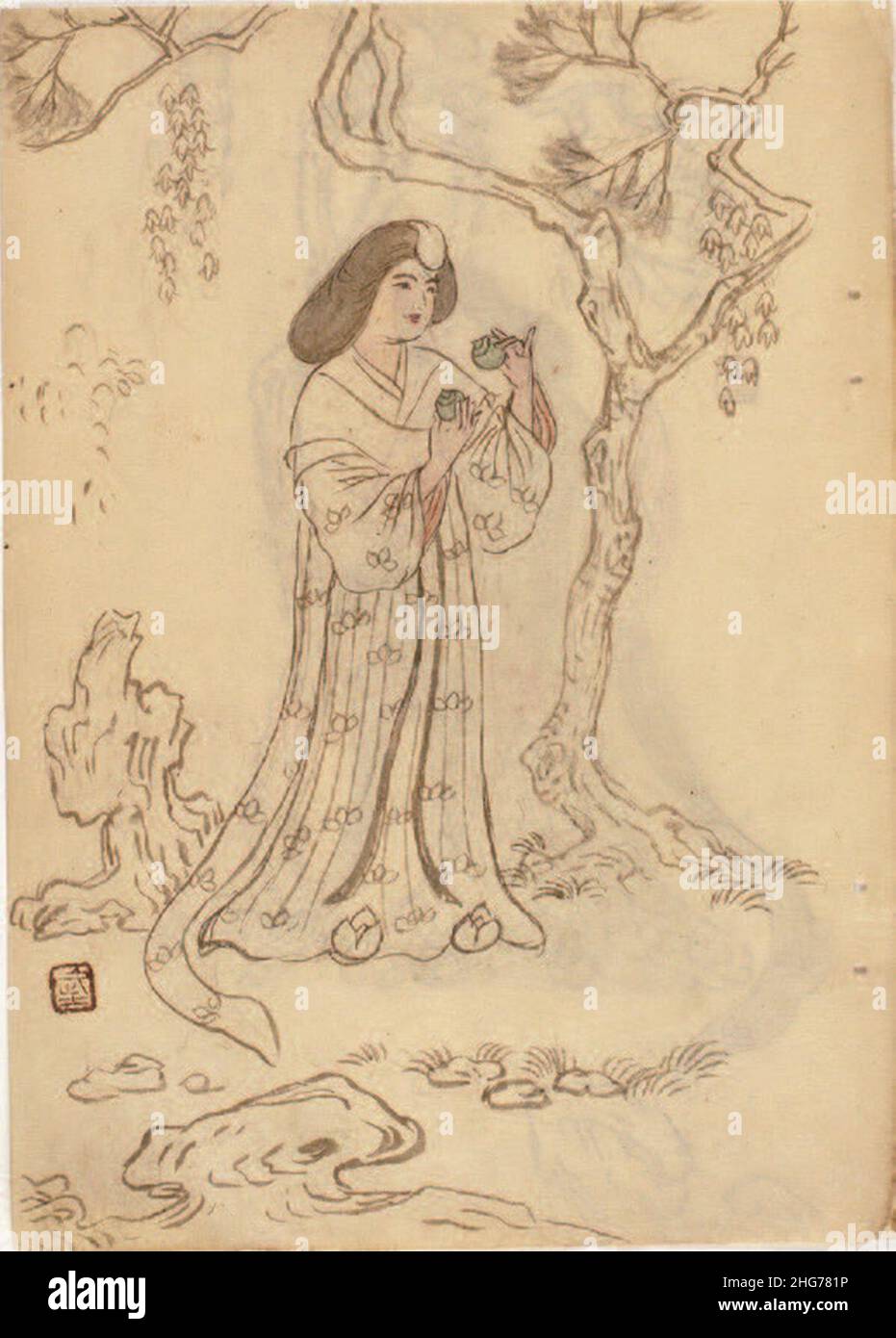 Shōsō-in torige ritsujo no byōbu (sketchbooks of Fujishima Takeji Stock ...