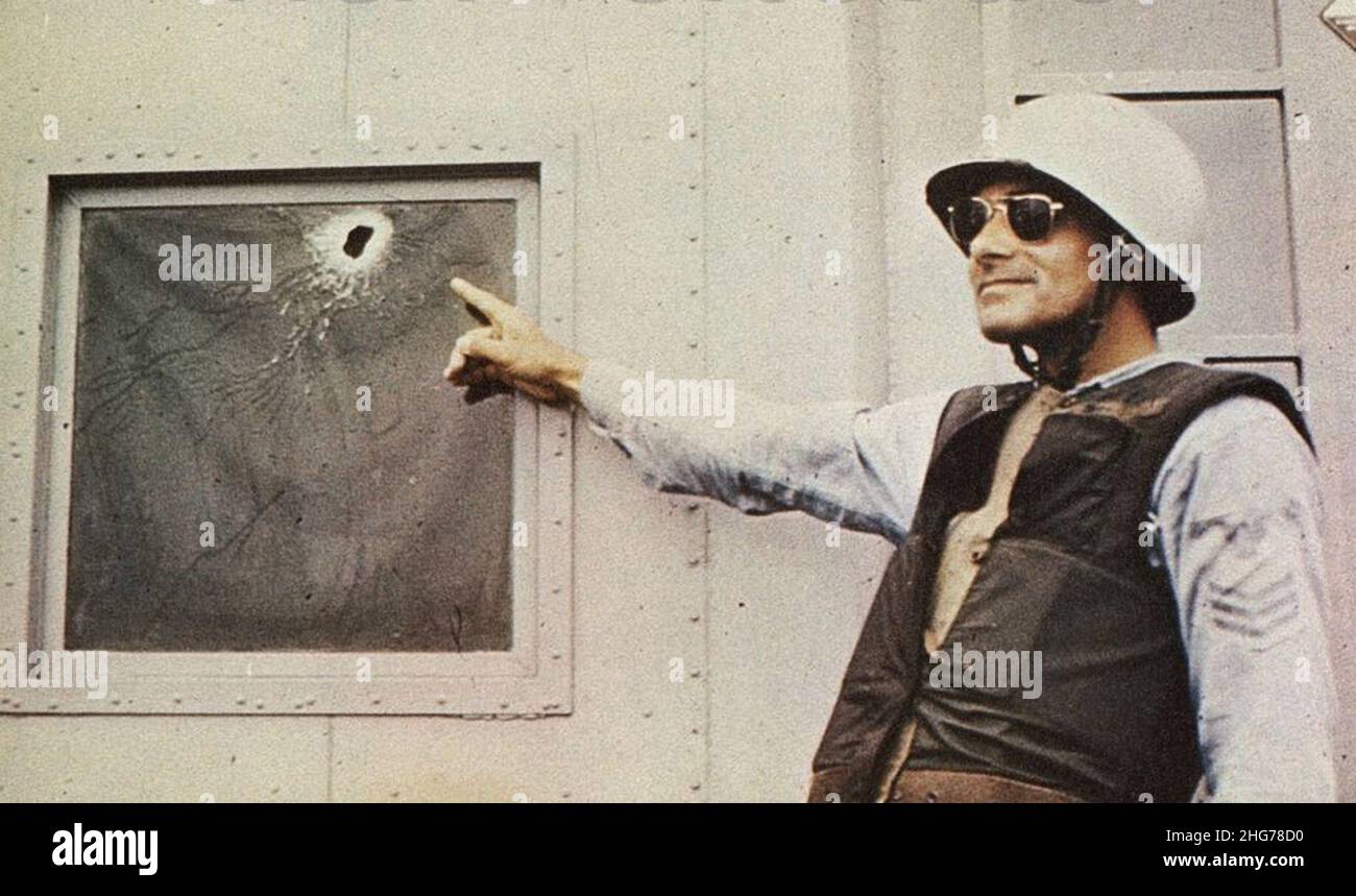 Shrapnel damage aboard USS Waddell (DDG-24), in April 1967 Stock Photo ...