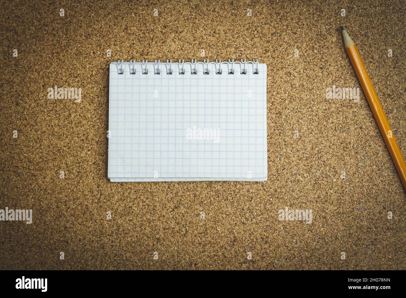 Notepad and pencil. Notes in a notebook. Template for records. Reminder ...