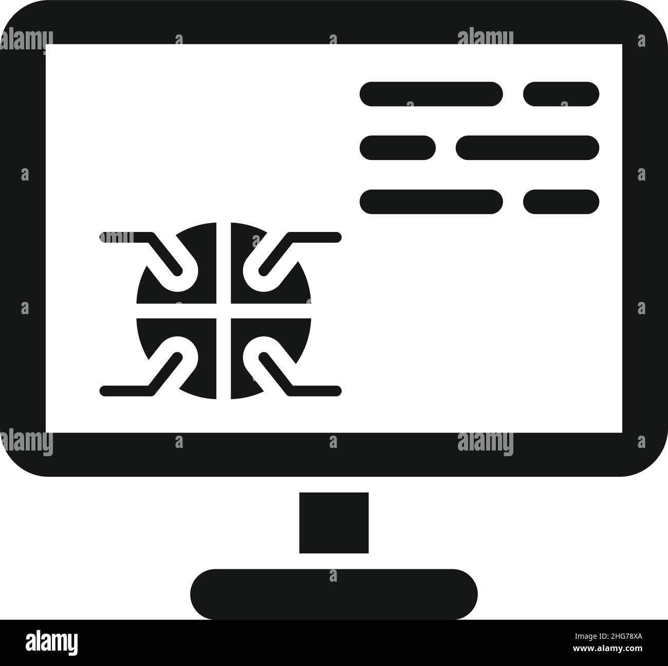 Computer report icon simple vector. Business analysis. Graphic chart ...