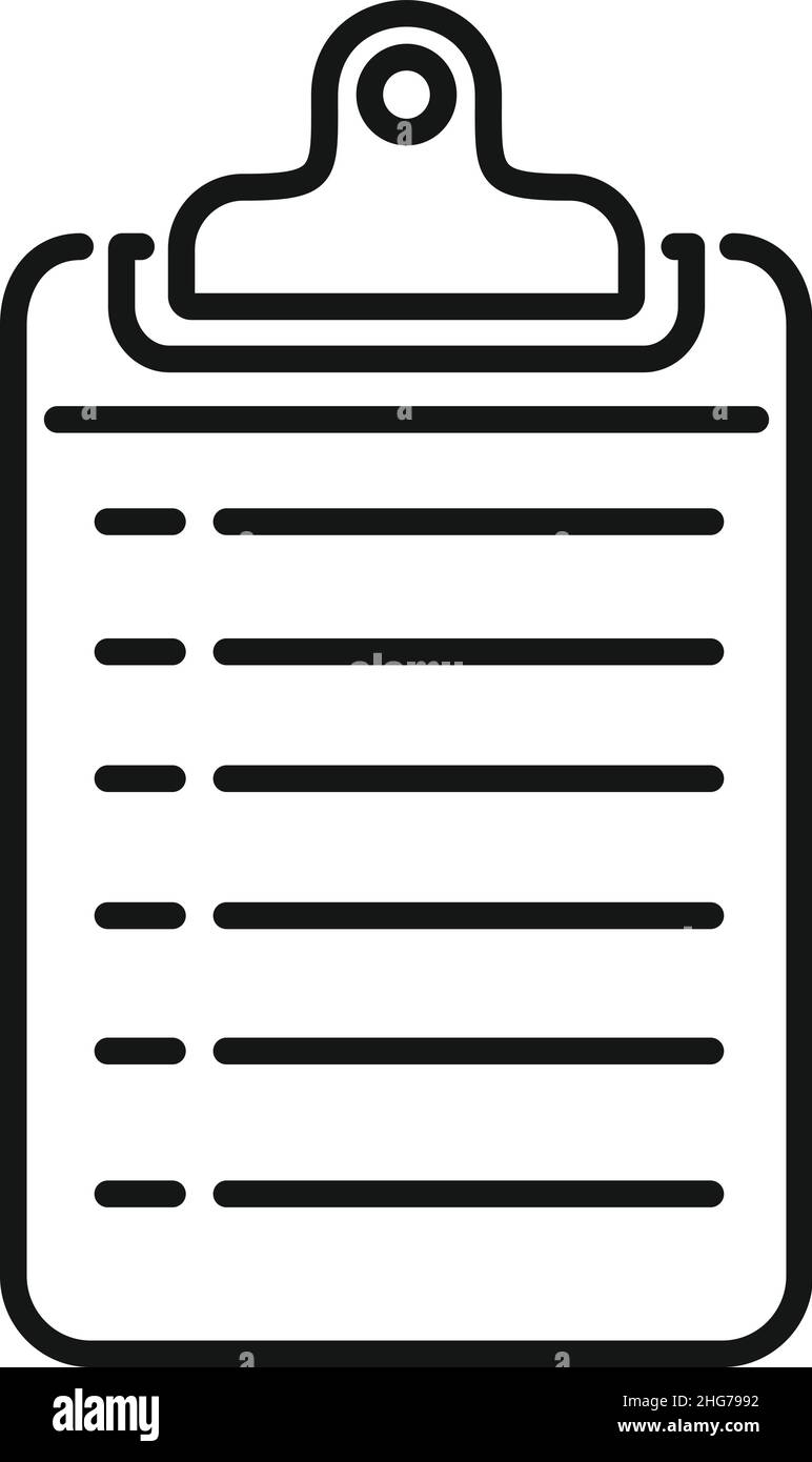 Clipboard report icon outline vector. Document paper. Chart data Stock ...