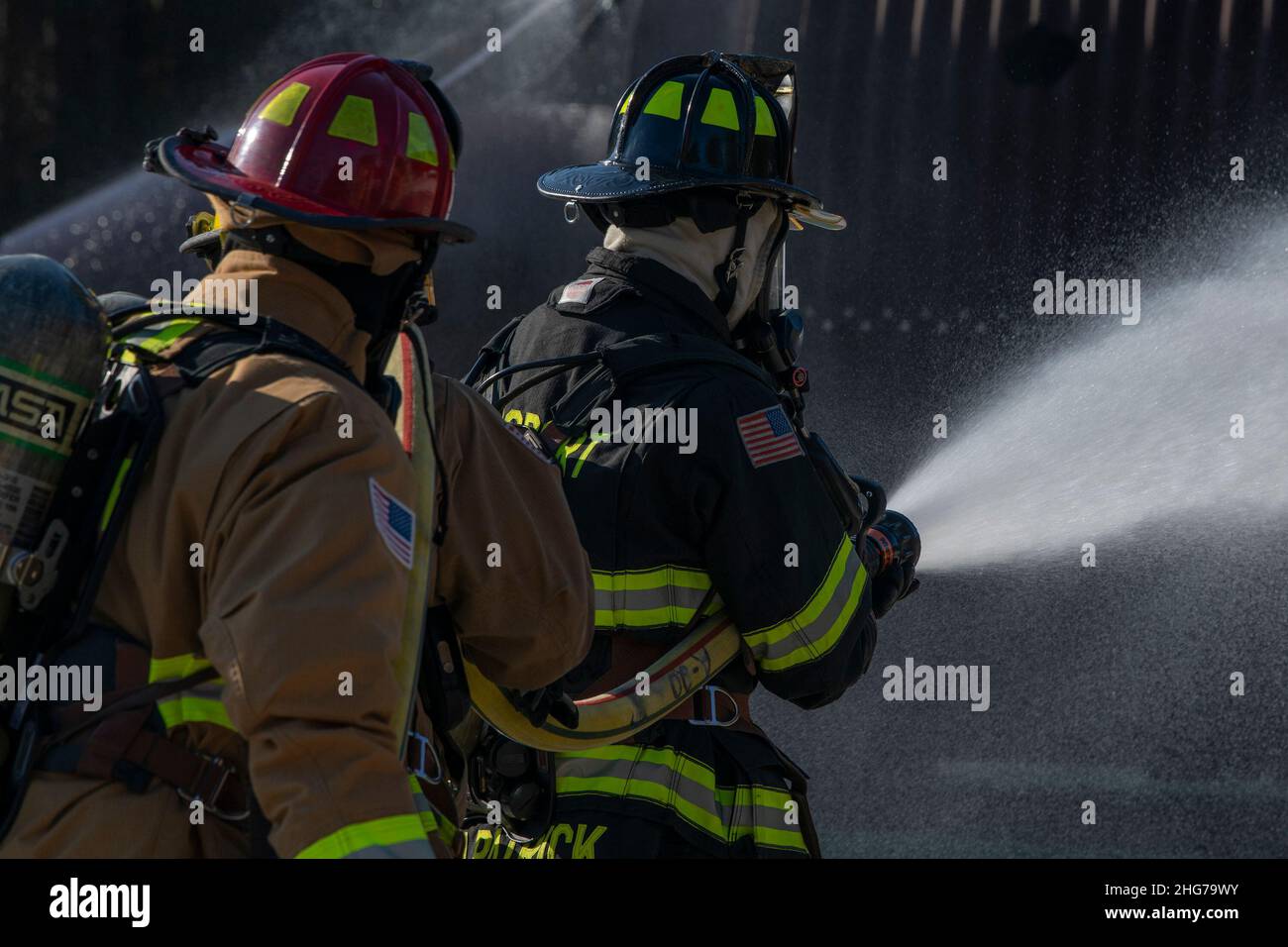 Firefighters assigned to the 628th Civil Engineer Squadron participates ...