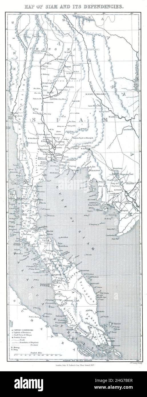 Siam map 1857 Stock Photo - Alamy
