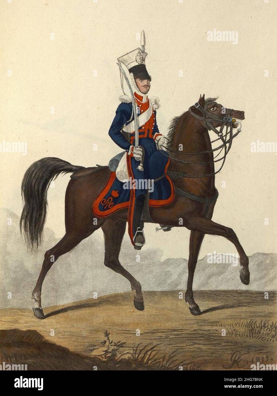 Siberian Uhlan Regiment 1820 by Lev Kiel 108 Stock Photo - Alamy
