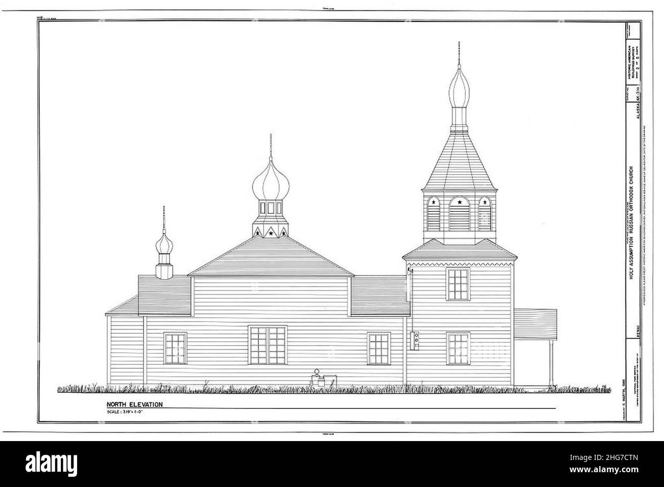 Side drawing Holy Assumption Russian Orthodox Church Kenai (Alaska ...