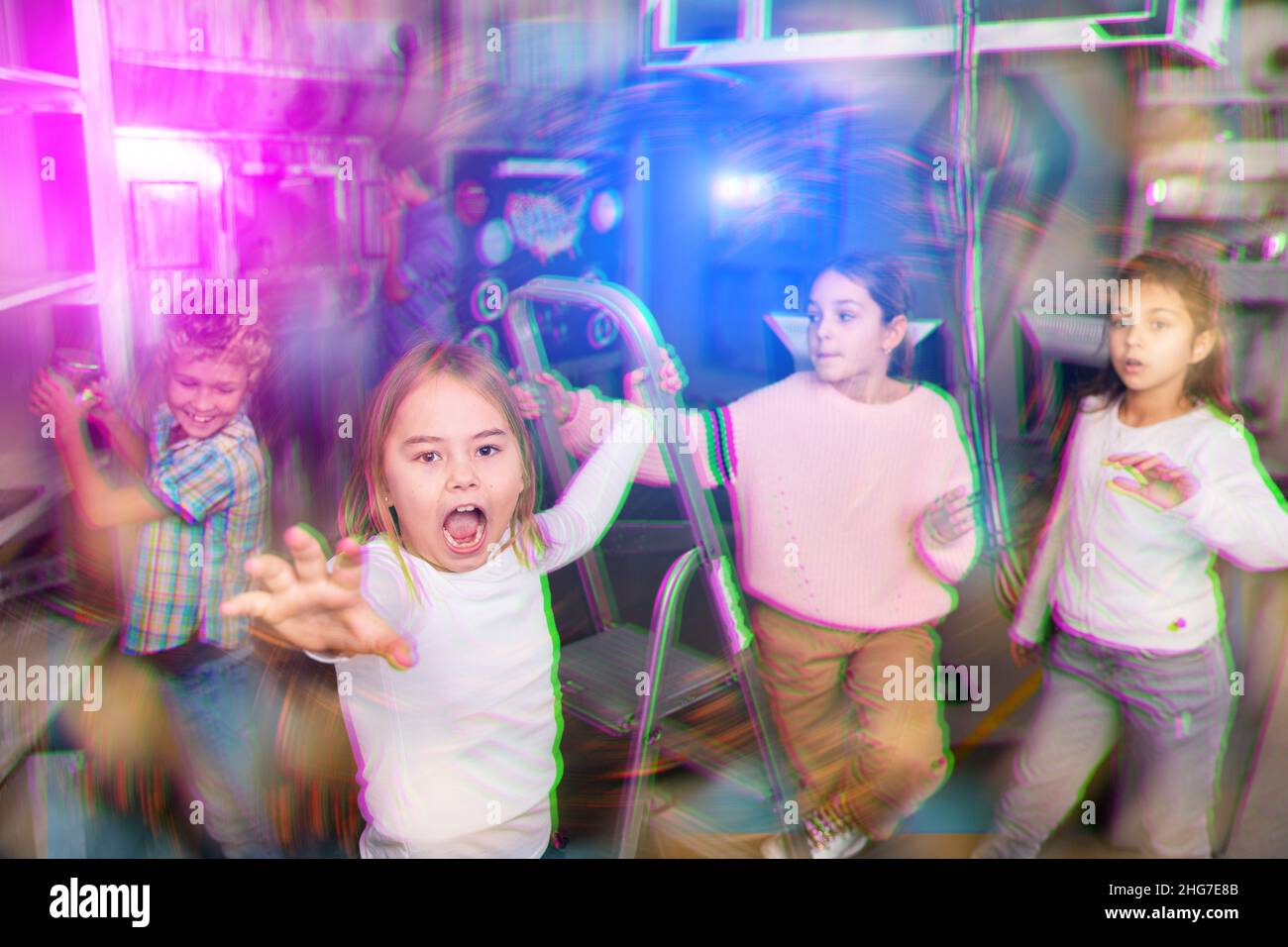 Happy children in quest hi-res stock photography and images - Alamy