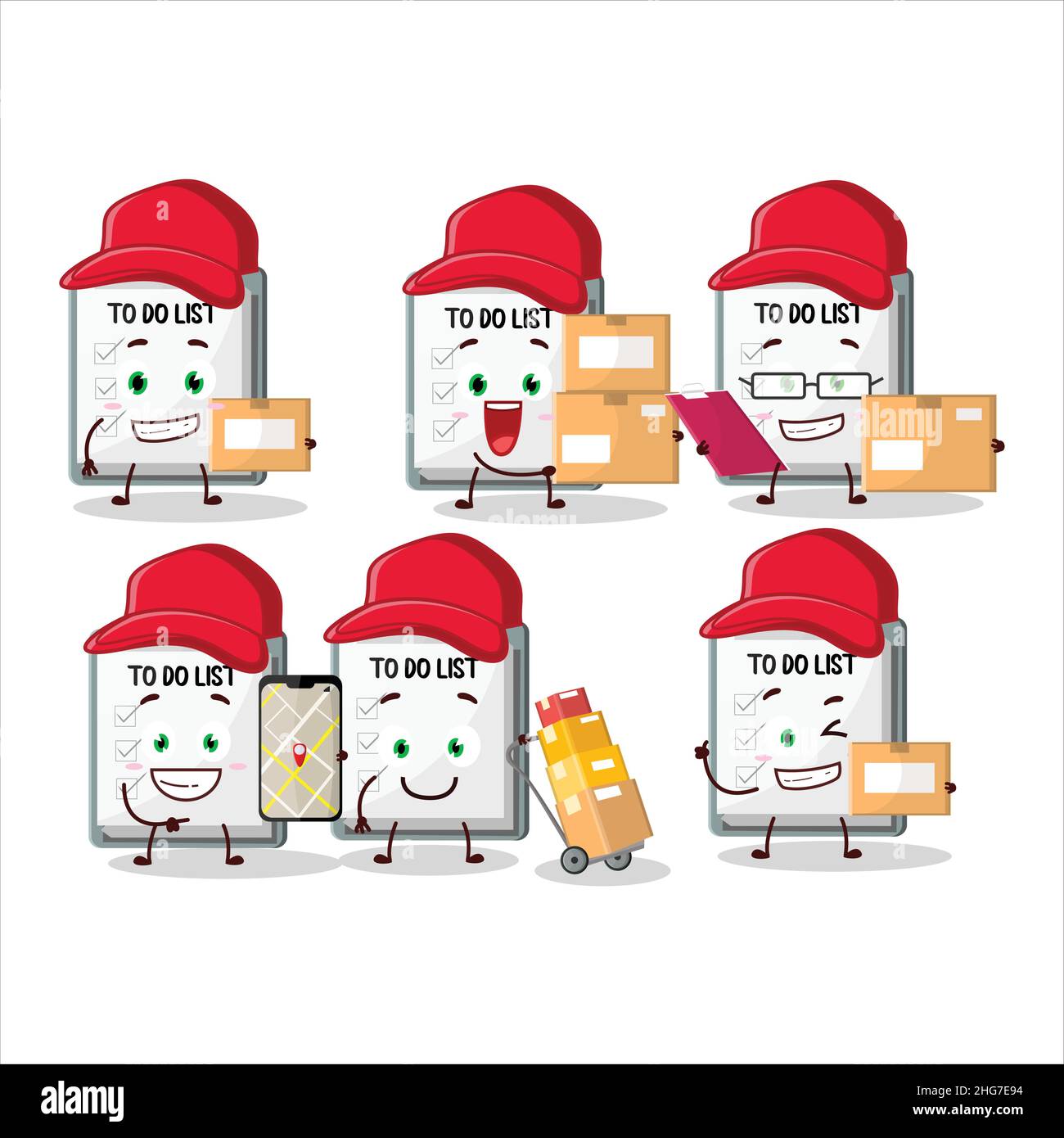Cartoon character design of paper sheet with clipboard working as a ...
