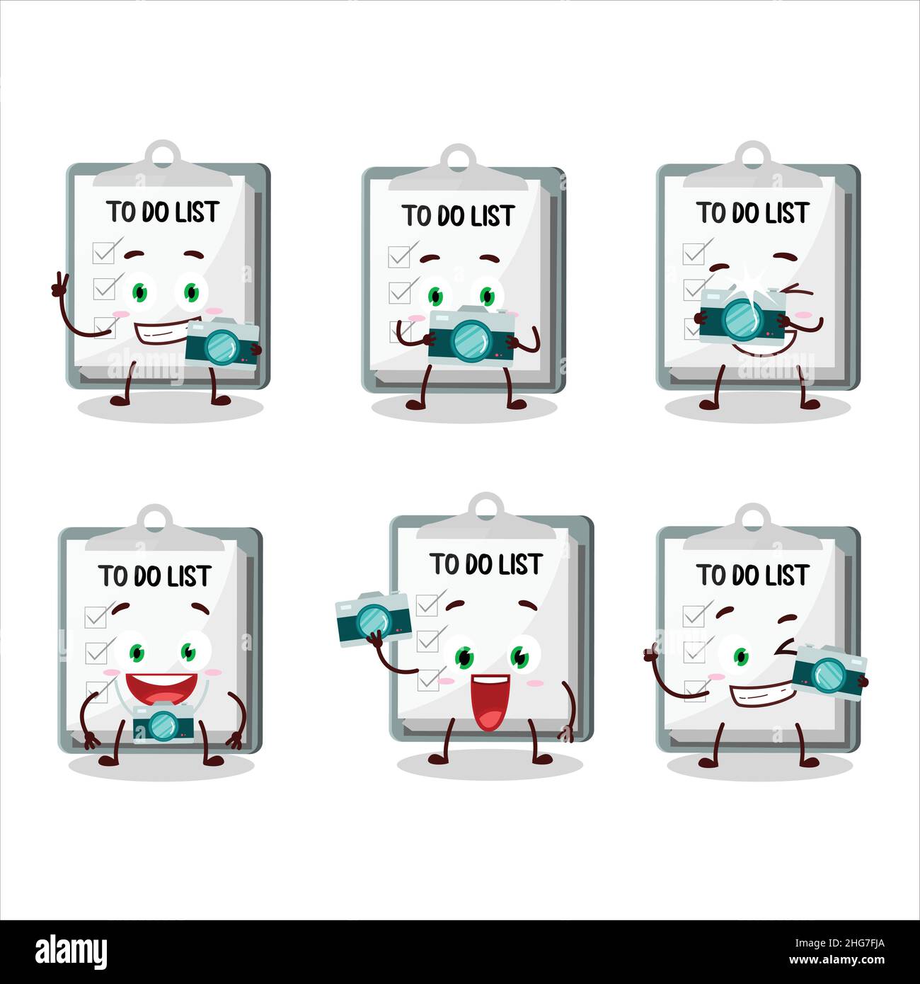 Photographer profession emoticon with paper sheet with clipboard ...