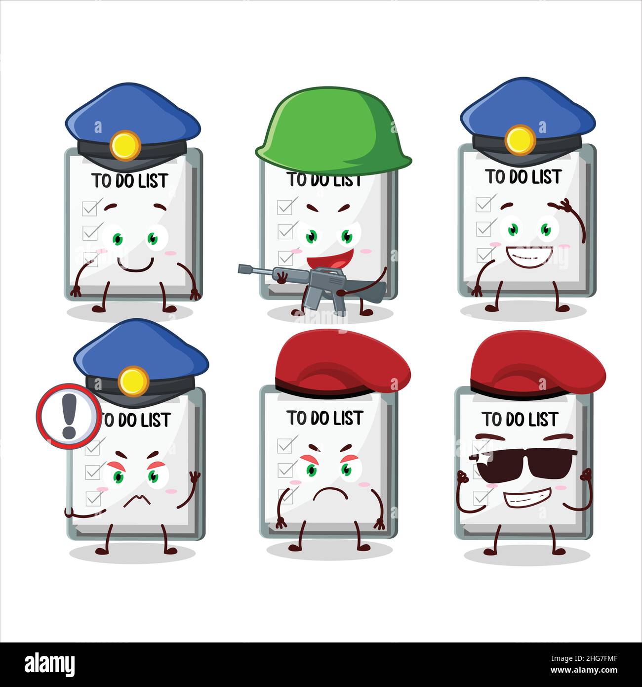 A dedicated Police officer of paper sheet with clipboard mascot design ...