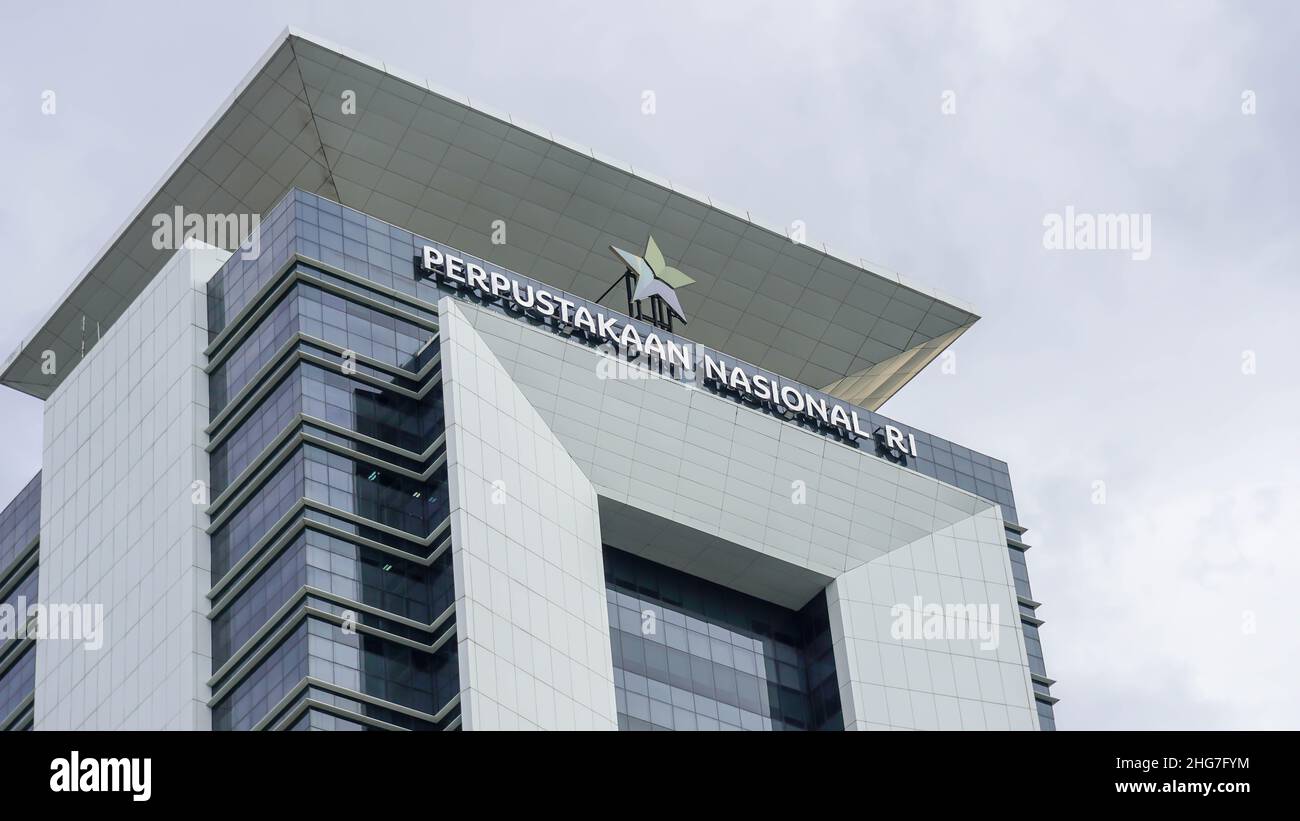 Jakarta, Indonesia - December 16, 2021 : Building of National Library ...