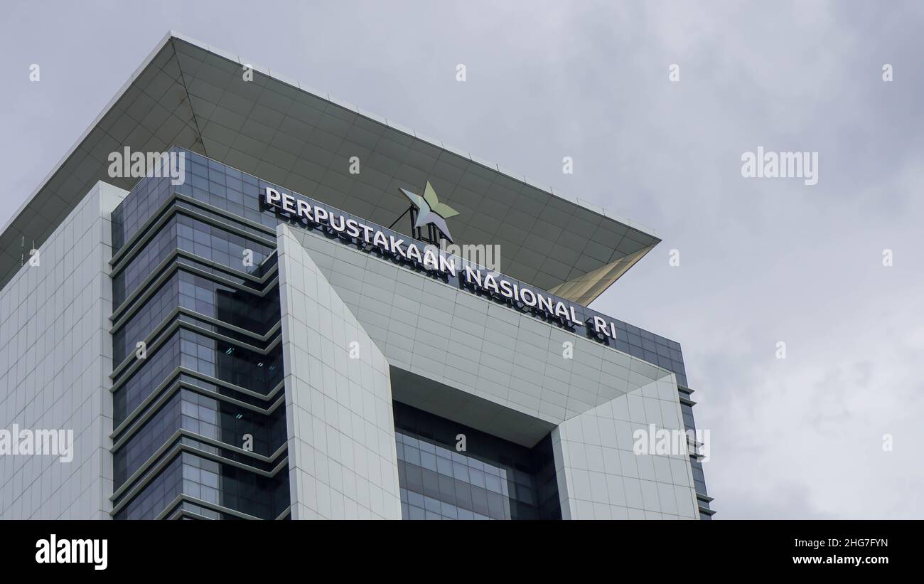 Jakarta, Indonesia - December 16, 2021 : Building of National Library ...
