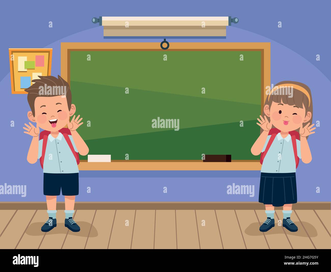 two students kids in classroom Stock Vector Image & Art - Alamy