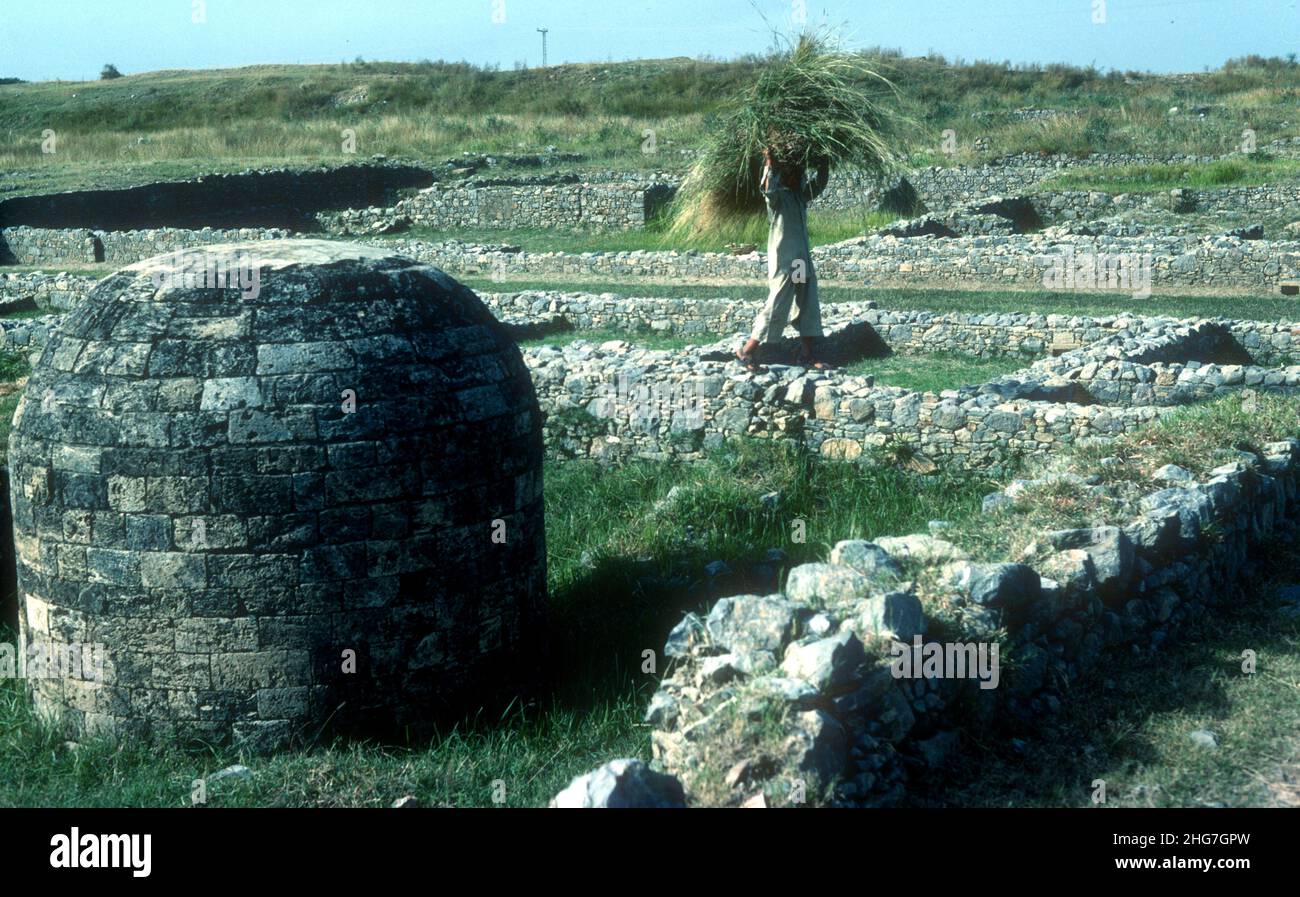Ruins of Taxila,(Taksila Sanskrit) founded 600 BCE Pakistan, former ...