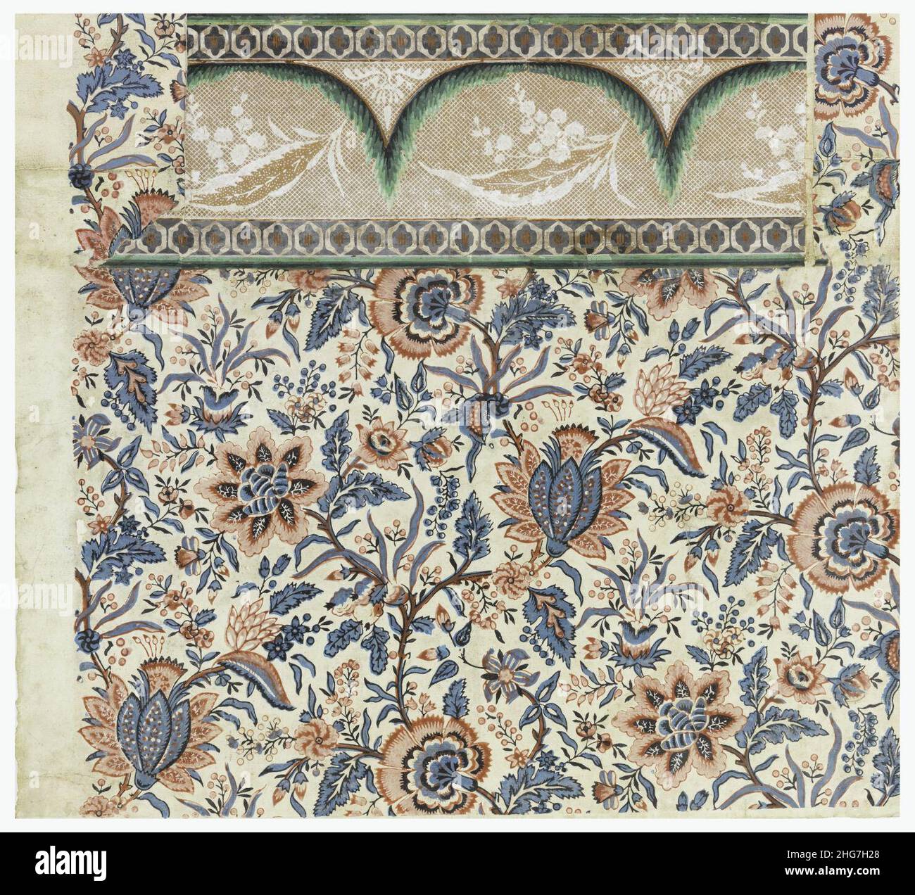 Sidewall And Border (France), 1787–1800 Stock Photo - Alamy