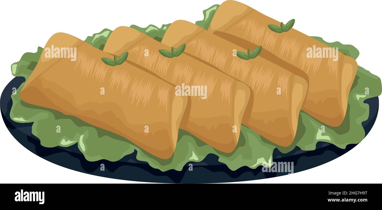 spring rolls chinese food Stock Vector Image & Art - Alamy