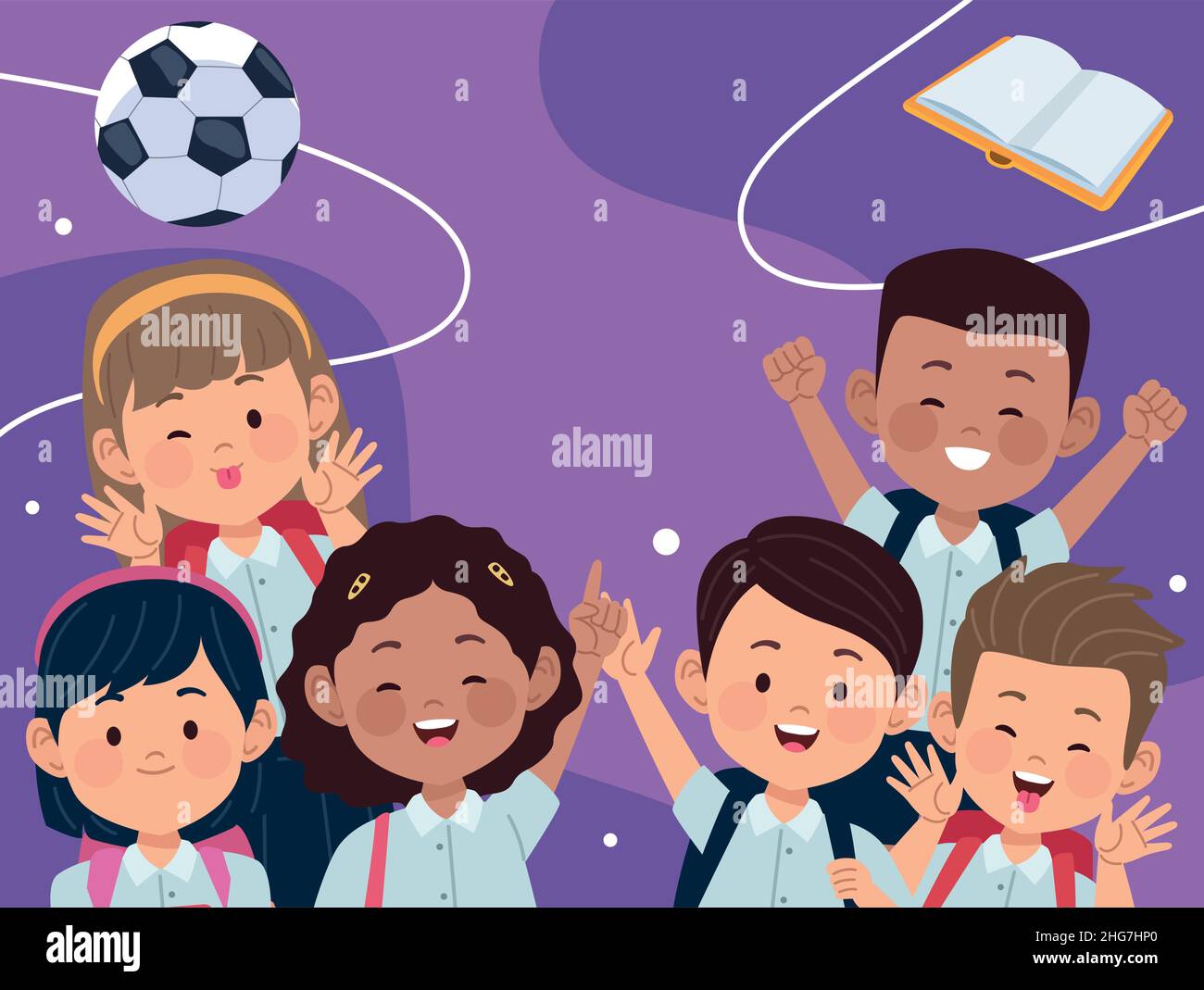 six little students happy Stock Vector Image & Art - Alamy