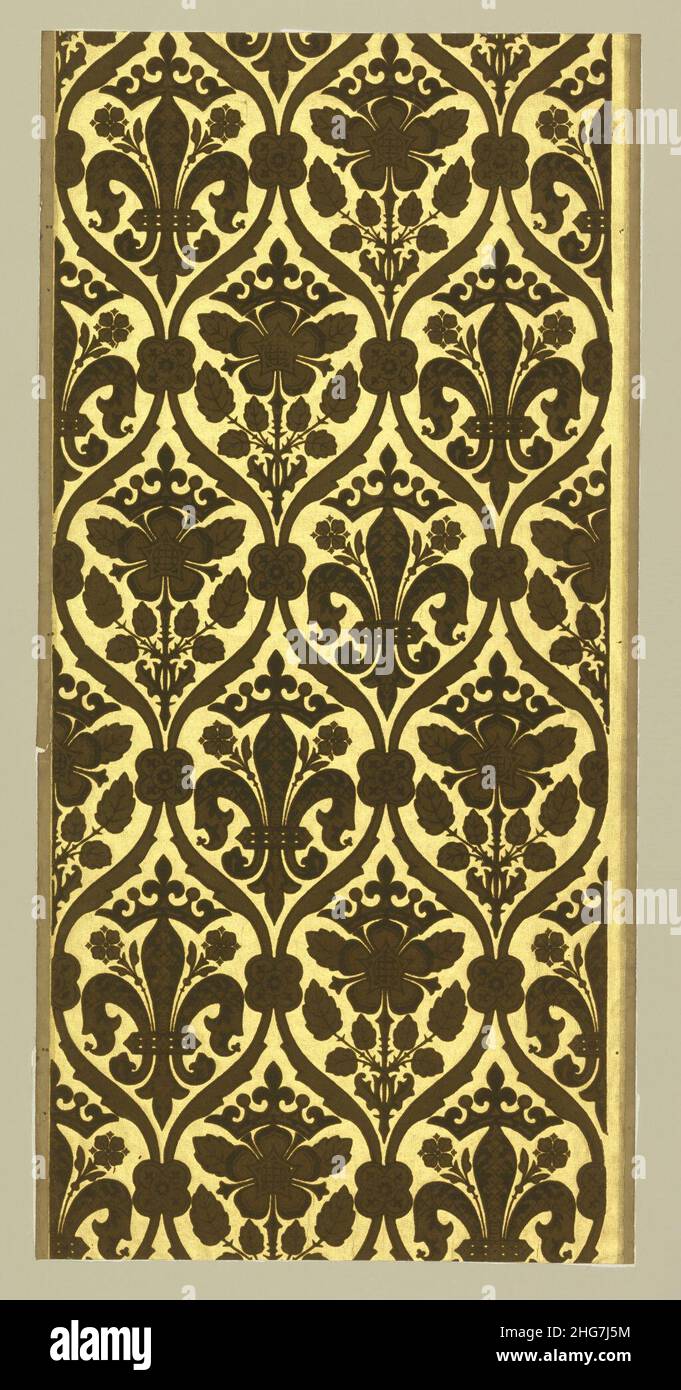 Sidewall, Tudor Rose and Fleur de Lis, 1848–60 Stock Photo - Alamy