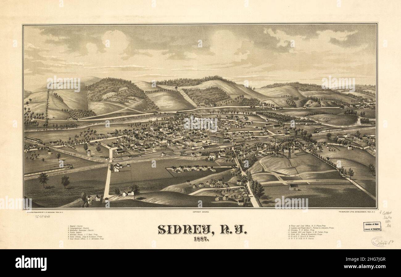 Sidney, N.Y. 1887 Stock Photo - Alamy
