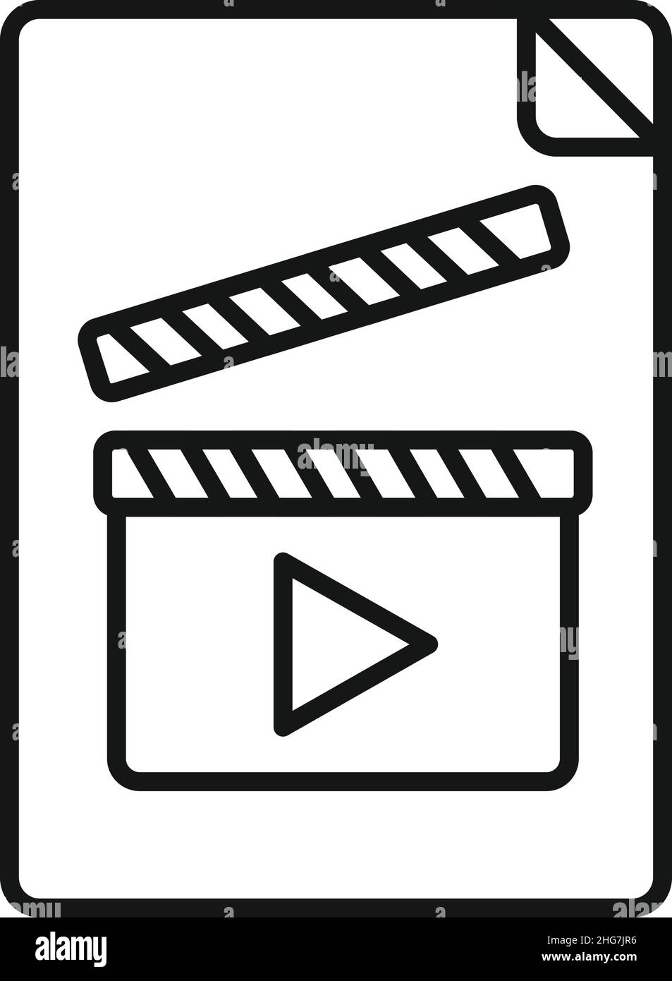 Film scenario paper icon outline vector. Activity movie. Ui video Stock ...