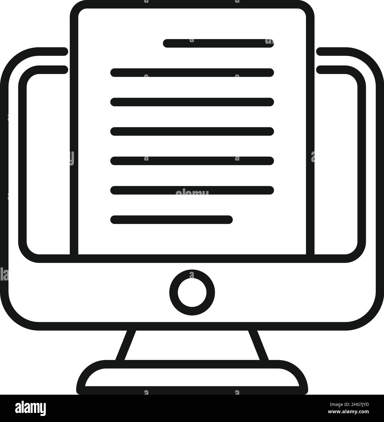 Computer video scenario icon outline vector. Activity movie. Book ...